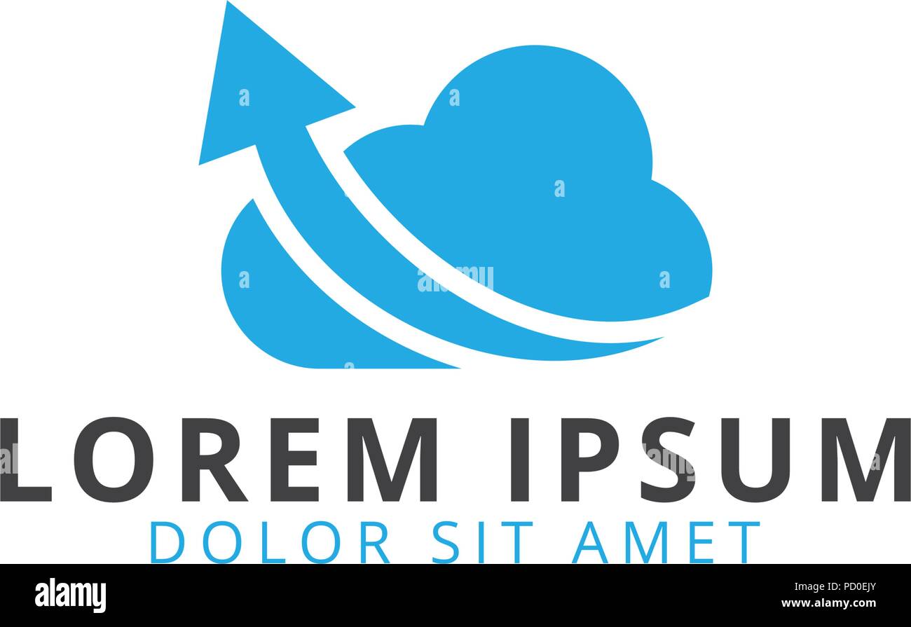 Illustration of cloud and arrow logo design template Stock Vector Image & Art - Alamy