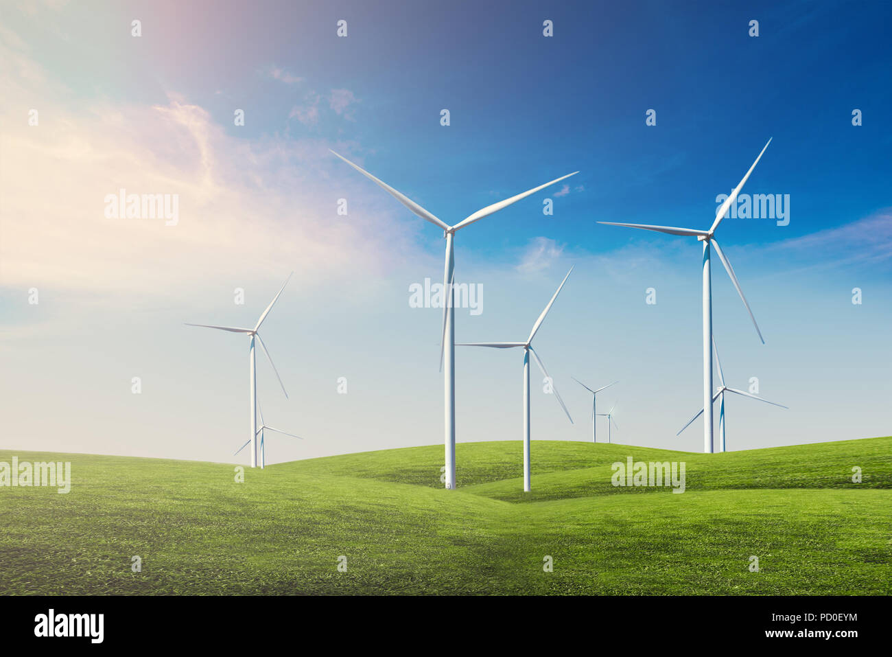 wind turbine with blue sky Stock Photo - Alamy