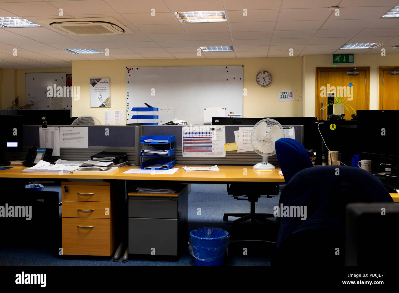 business office interior with computer workstations Stock Photo - Alamy