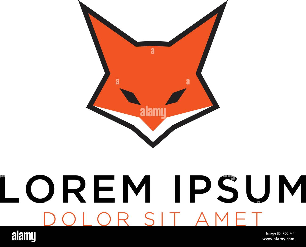 Illustration of fox head logo design template vector Stock Vector Image ...