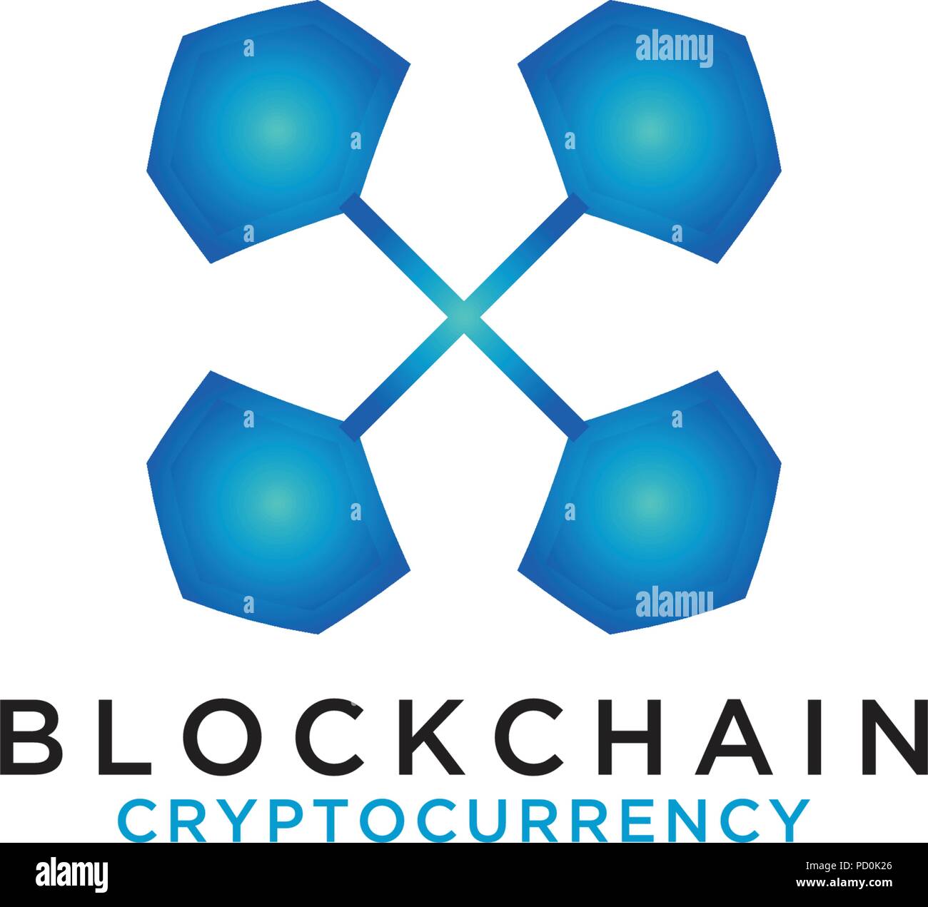 Illustration of blockchain logo design template vector Stock Vector ...