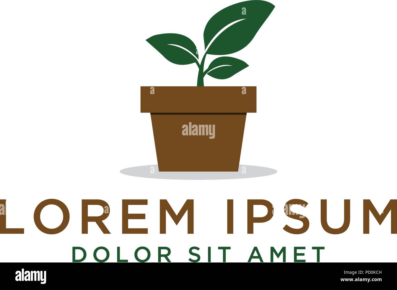 Illustration of plant pot logo design template vector Stock Vector ...