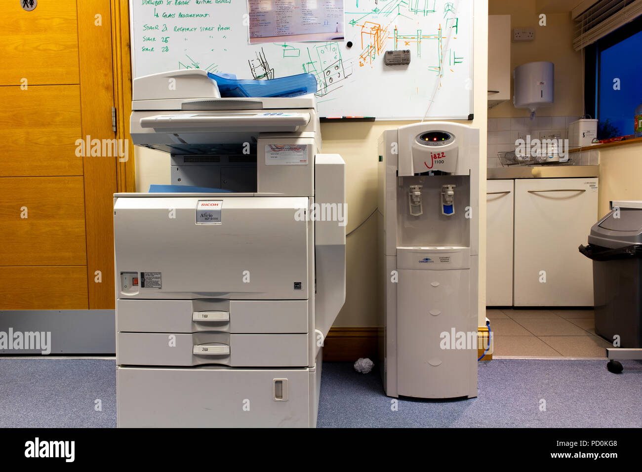 business office interior with computer workstations Stock Photo - Alamy