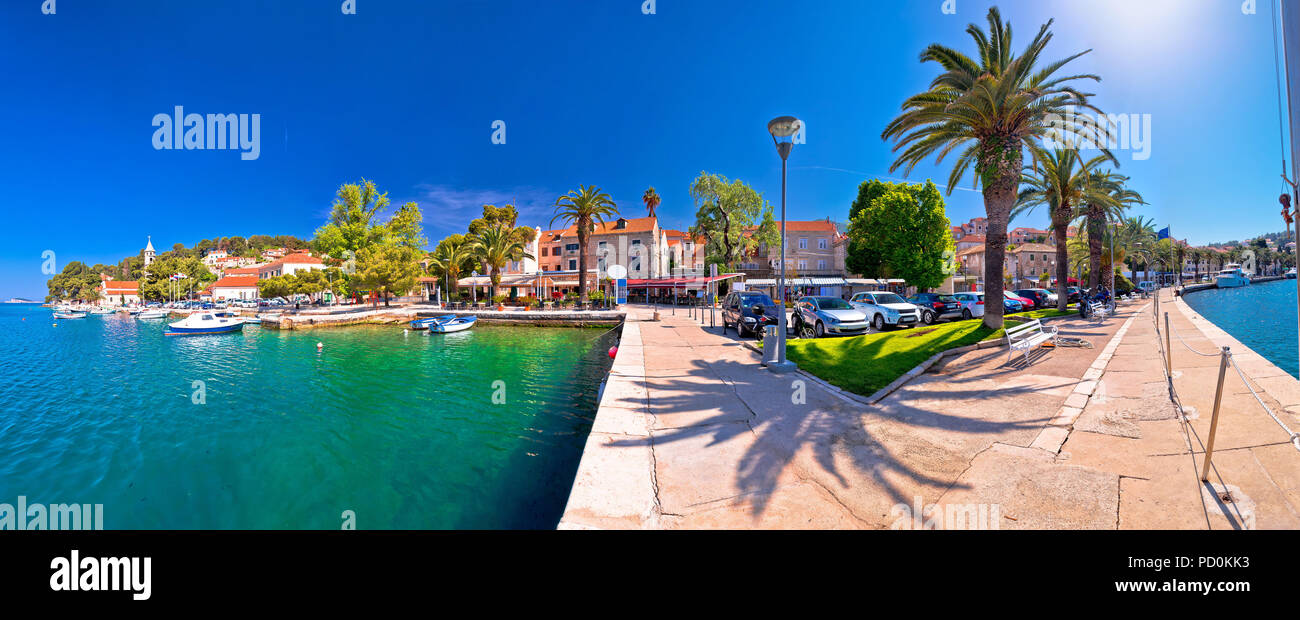 Adriatic town of Cavtat waterfront panoramic view, southern Dalmatia ...