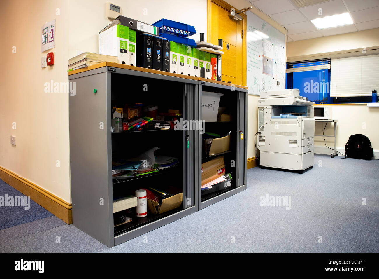 business office interior with computer workstations Stock Photo - Alamy