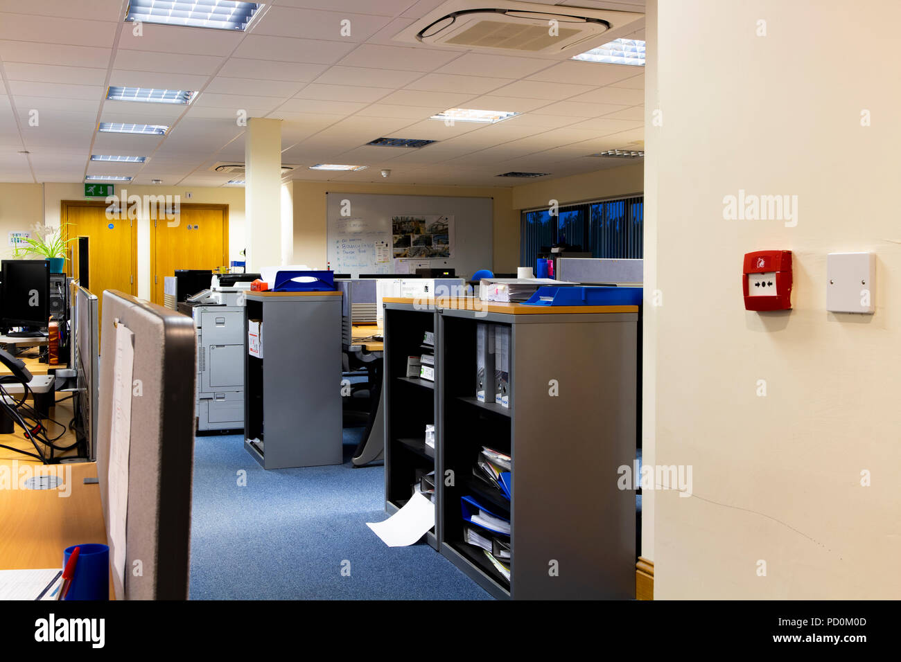business office interior with computer workstations Stock Photo - Alamy