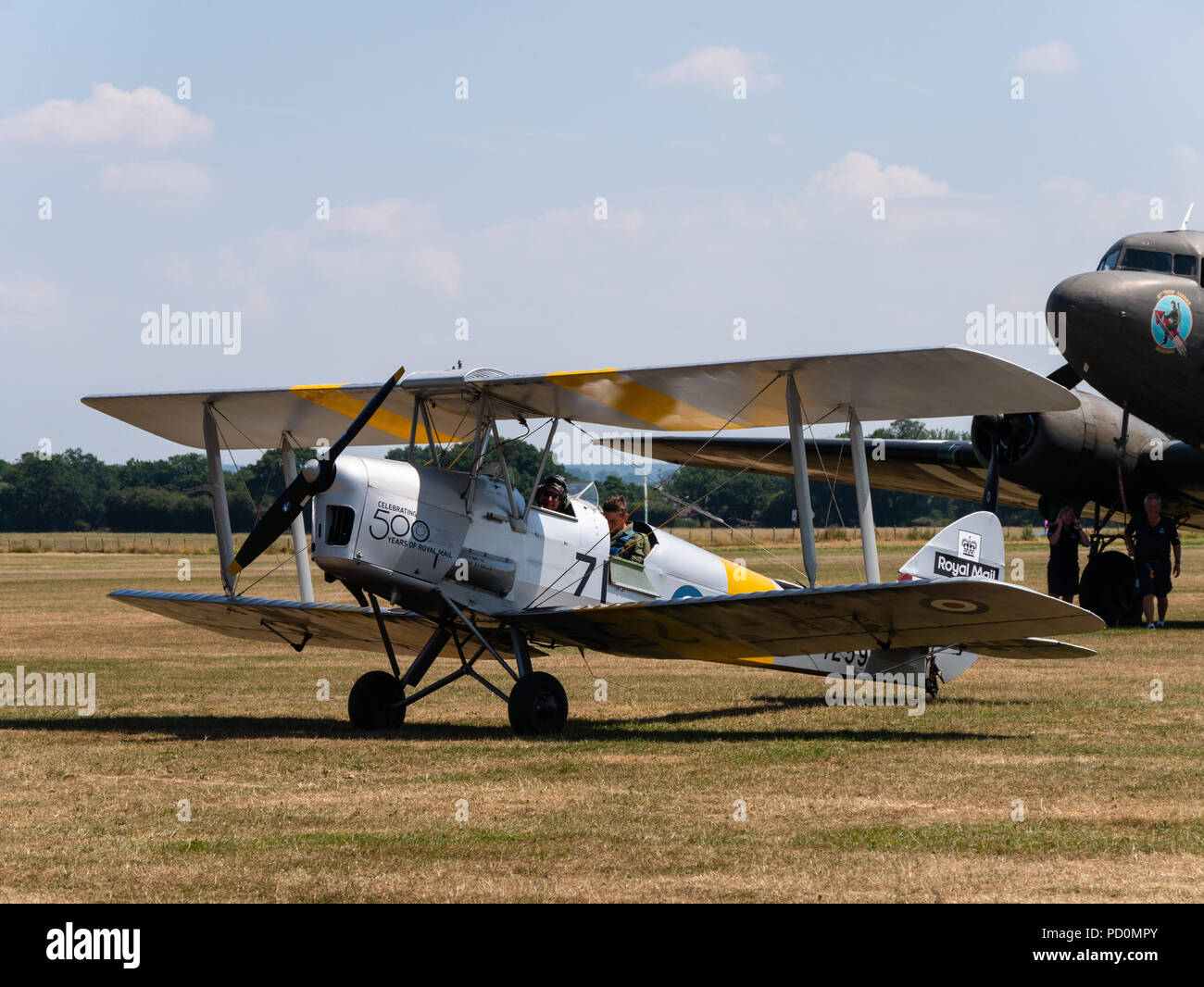 Tigermoth bi-plane aircraft, Headcorn, Kent, UK Stock Photo - Alamy