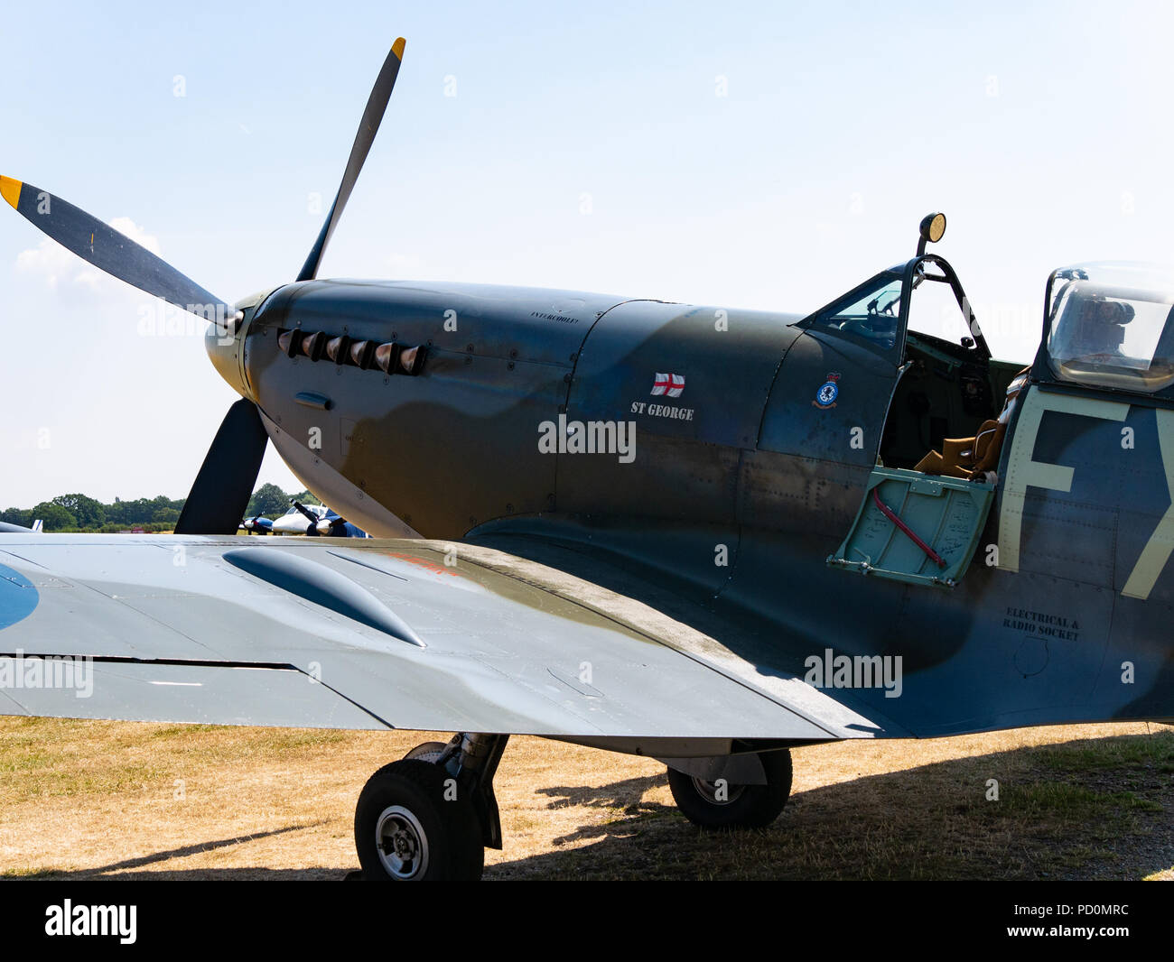 Supermarine Spitfire MKIX TD314 St George, Headcorn, Kent UK, close-up ...