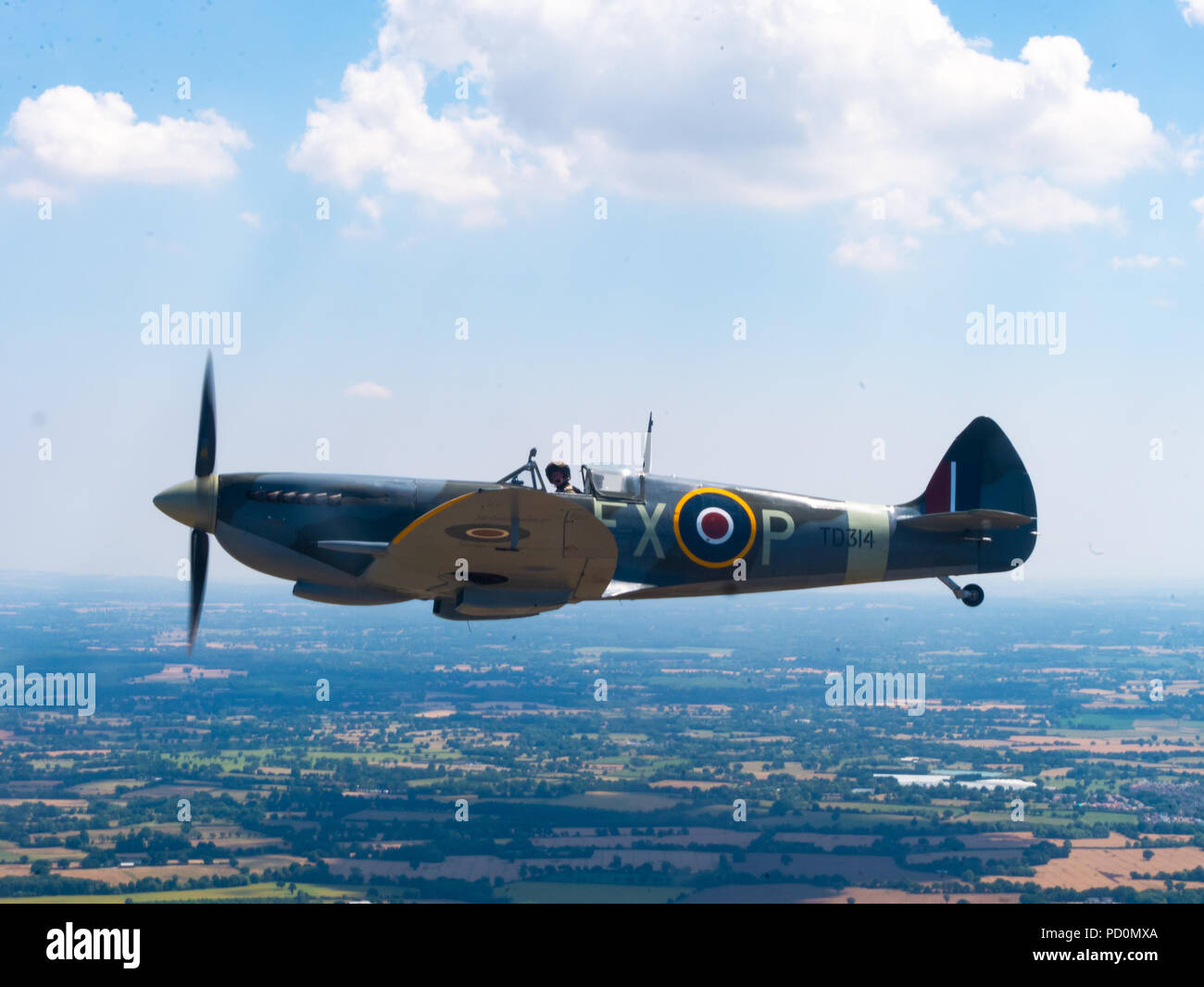 Supermarine Spitfire MKIX TD314 St George in flight, air-to-air ...