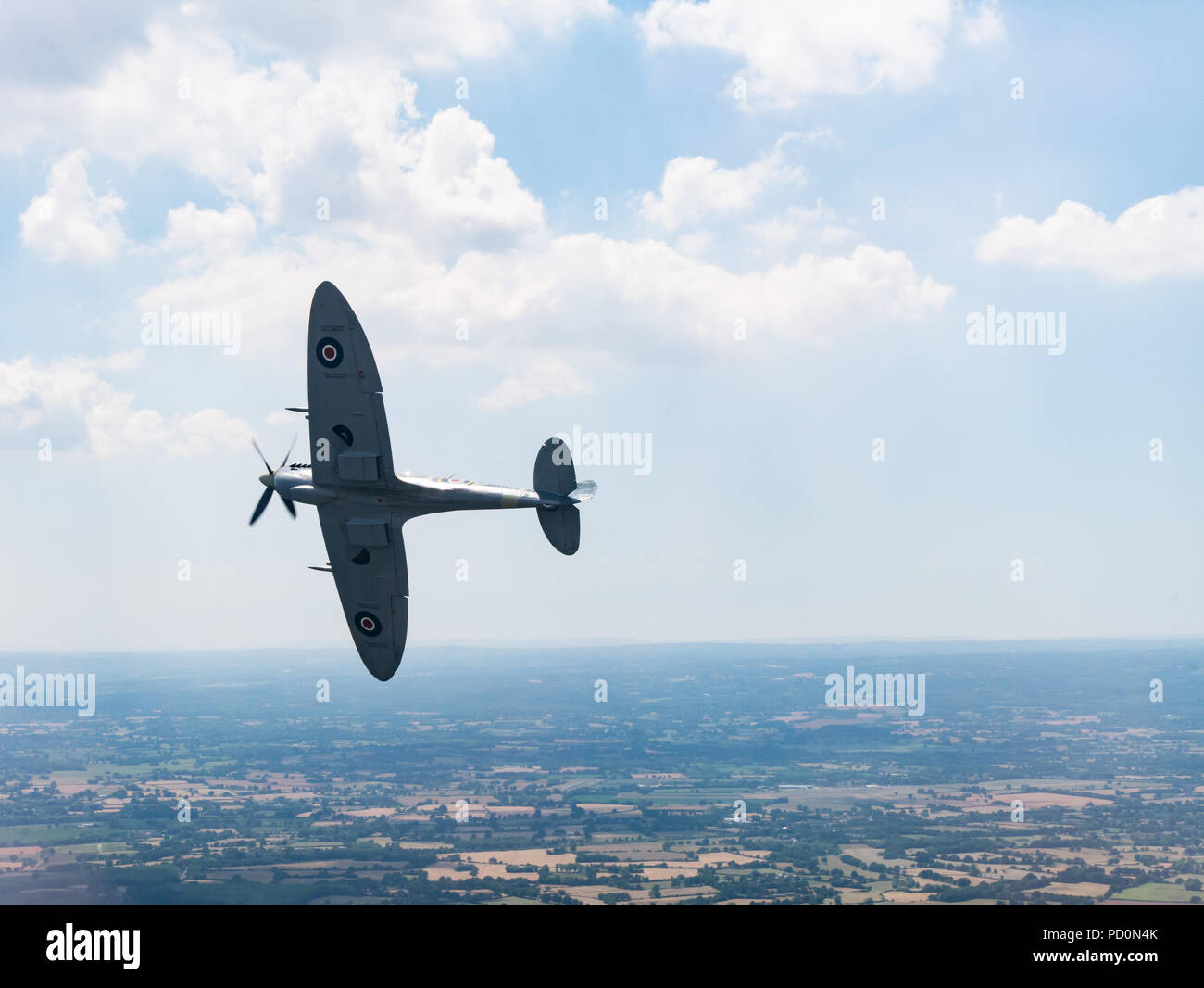 Supermarine Spitfire MKIX TD314 St George in flight, air-to-air ...