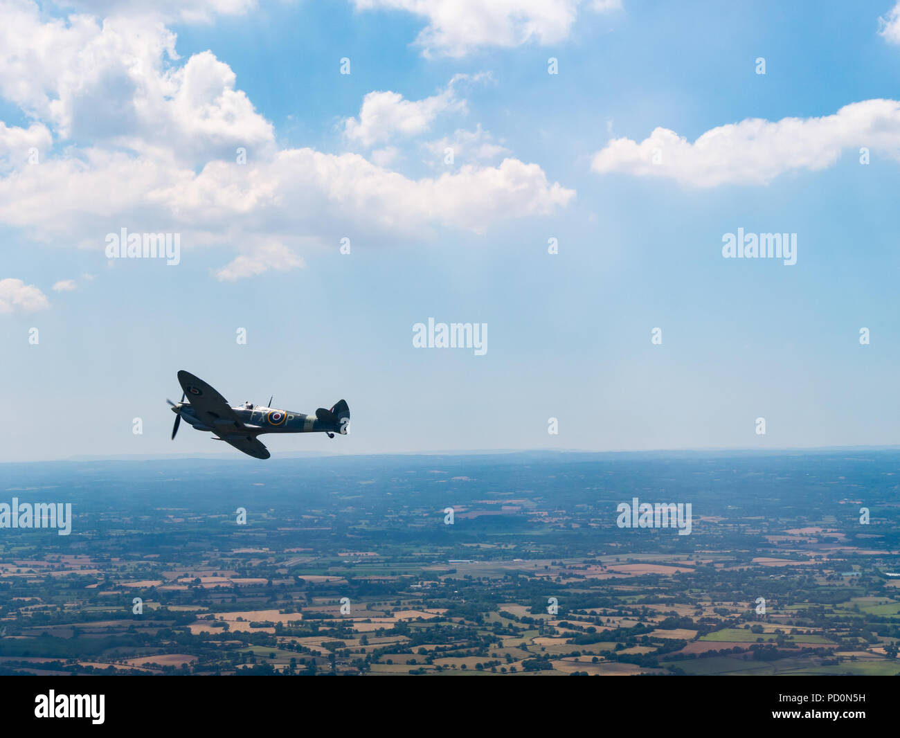 Supermarine Spitfire MKIX TD314 St George in flight, air-to-air ...