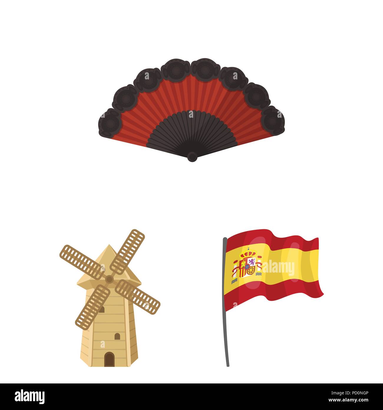 Spain country cartoon icons in set collection for design.Travel and ...