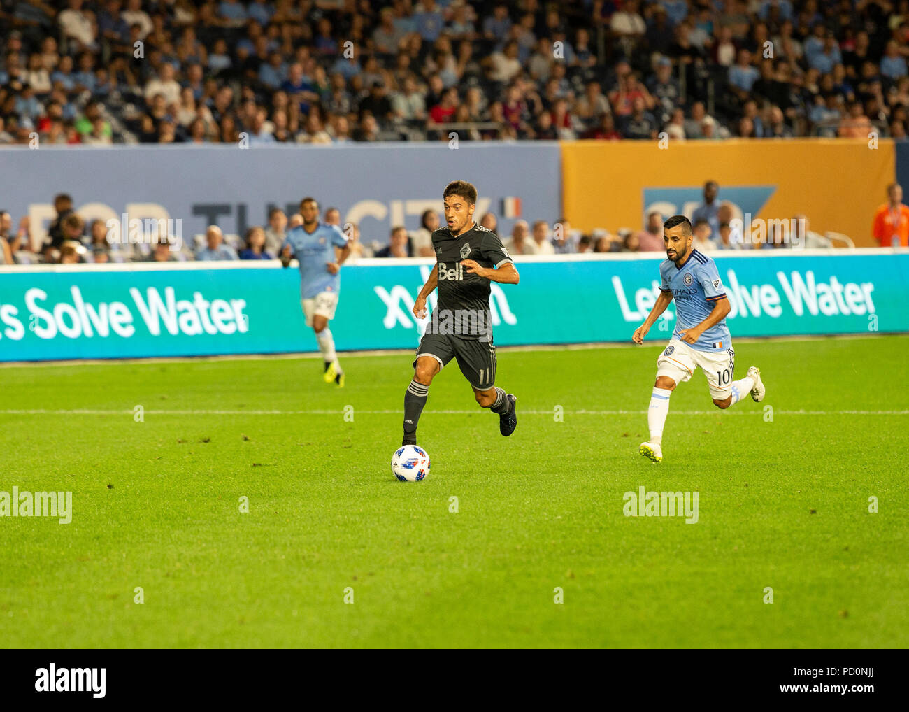 New York, USA. 04th Aug, 2018. Nicolas Mezquida (11) of Vancouver ...