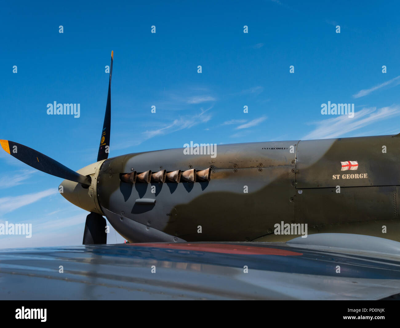 Supermarine Spitfire MKIX TD314 St George, Headcorn, Kent UK, close-up ...