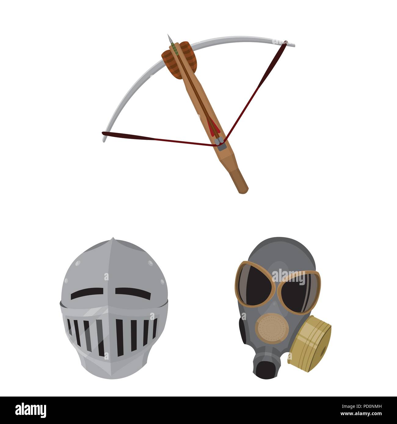 Types of weapons cartoon icons in set collection for design.Firearms ...