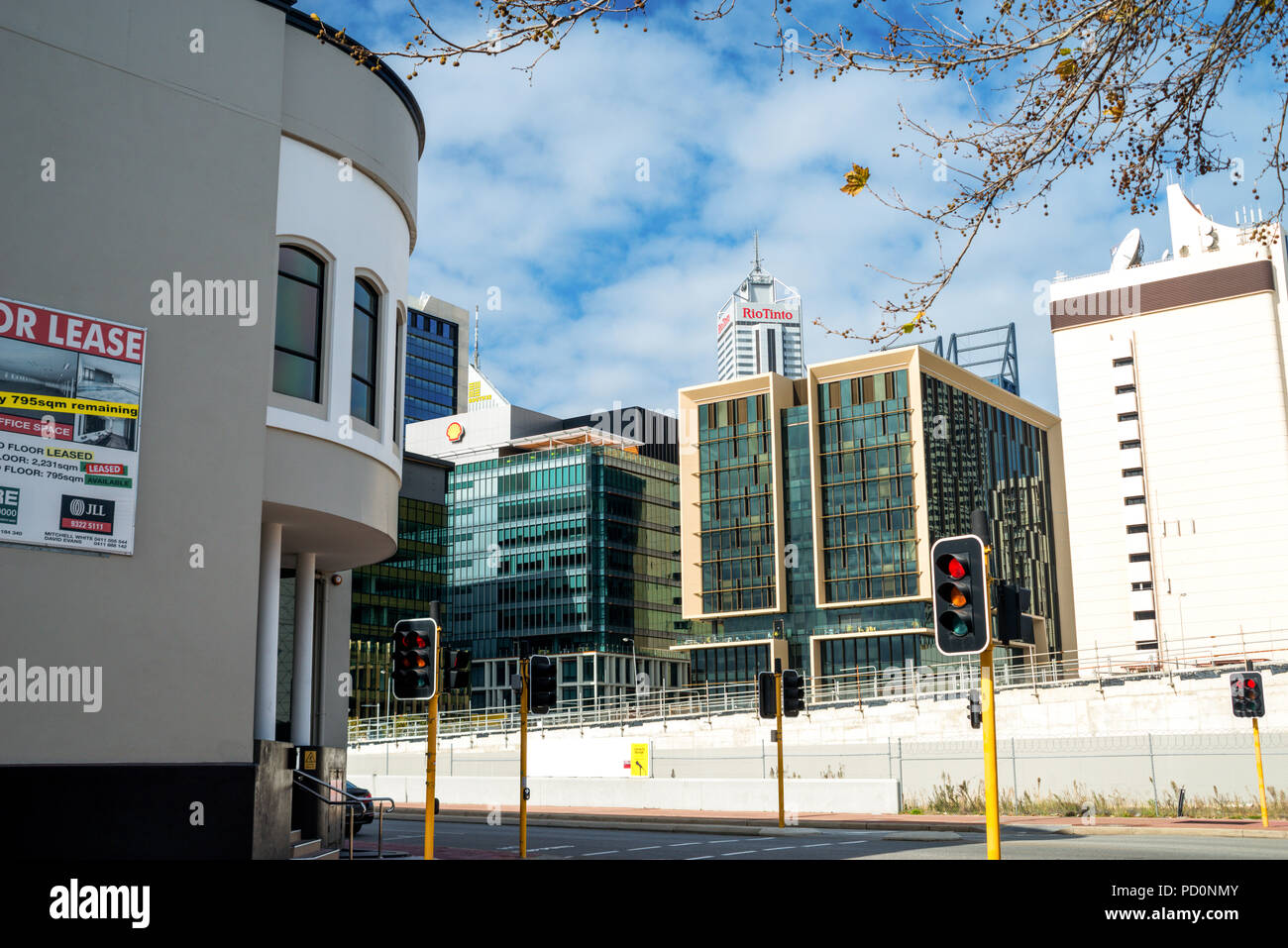 Junction and Skyscrapers in Perth, Western Australia, Australia Stock ...