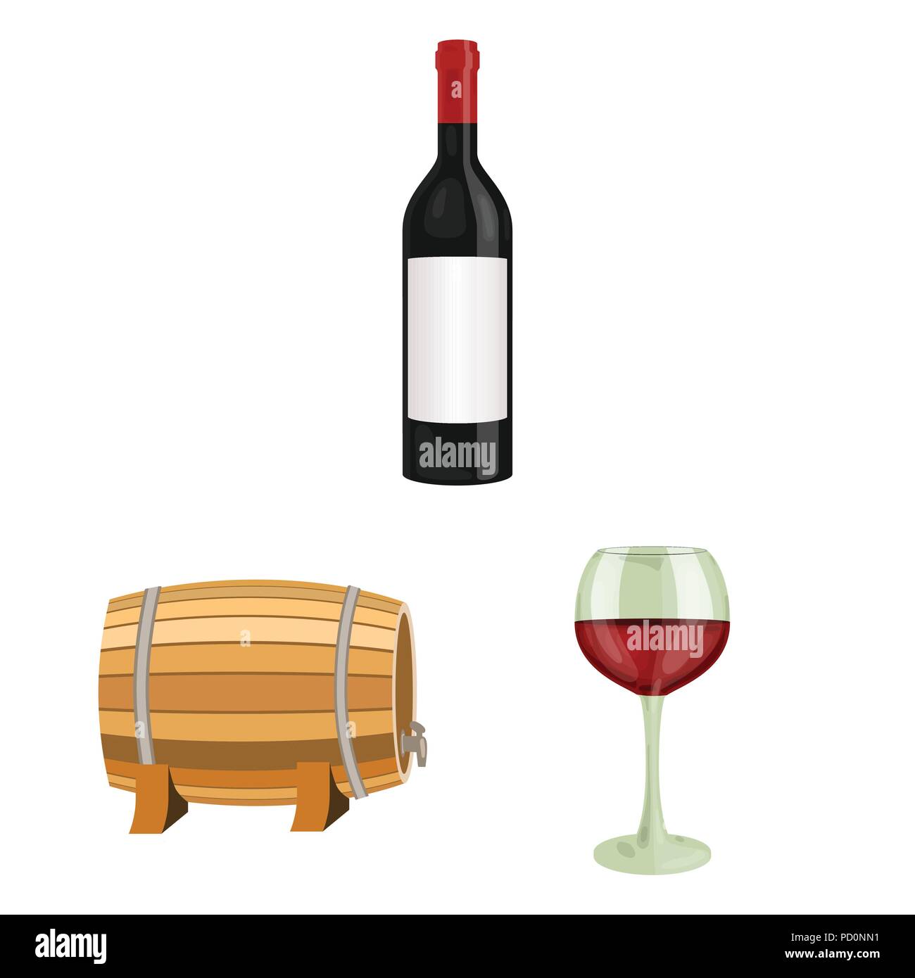 Wine products cartoon icons in set collection for design. Equipment and ...