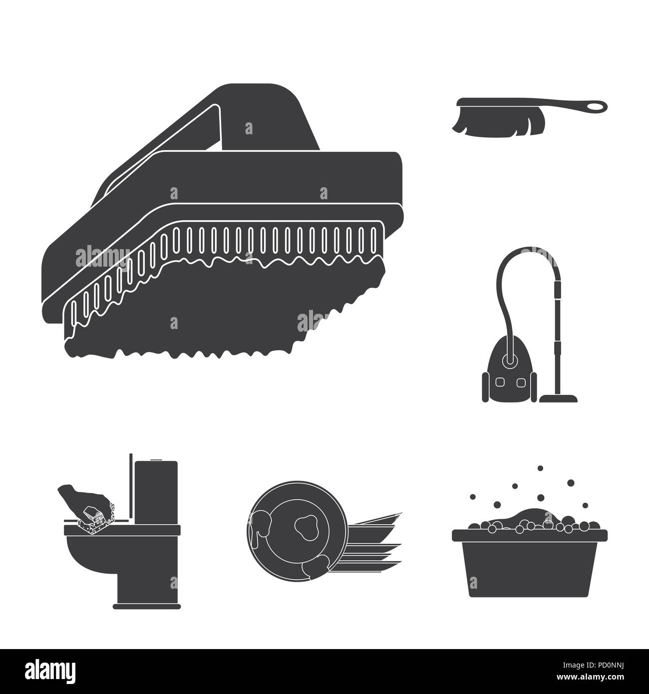 Cleaning and maid black icons in set collection for design. Equipment ...