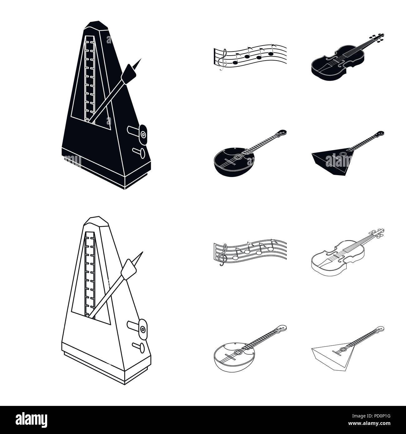 Musical instrument black,outline icons in set collection for design ...
