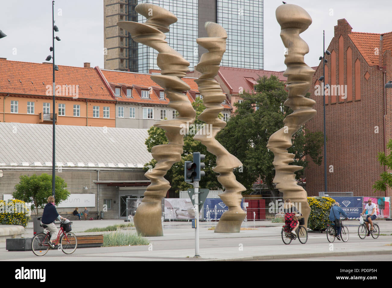 Modern Sculpture outside Konsthall Art Centre, Malmo; Sweden Stock ...