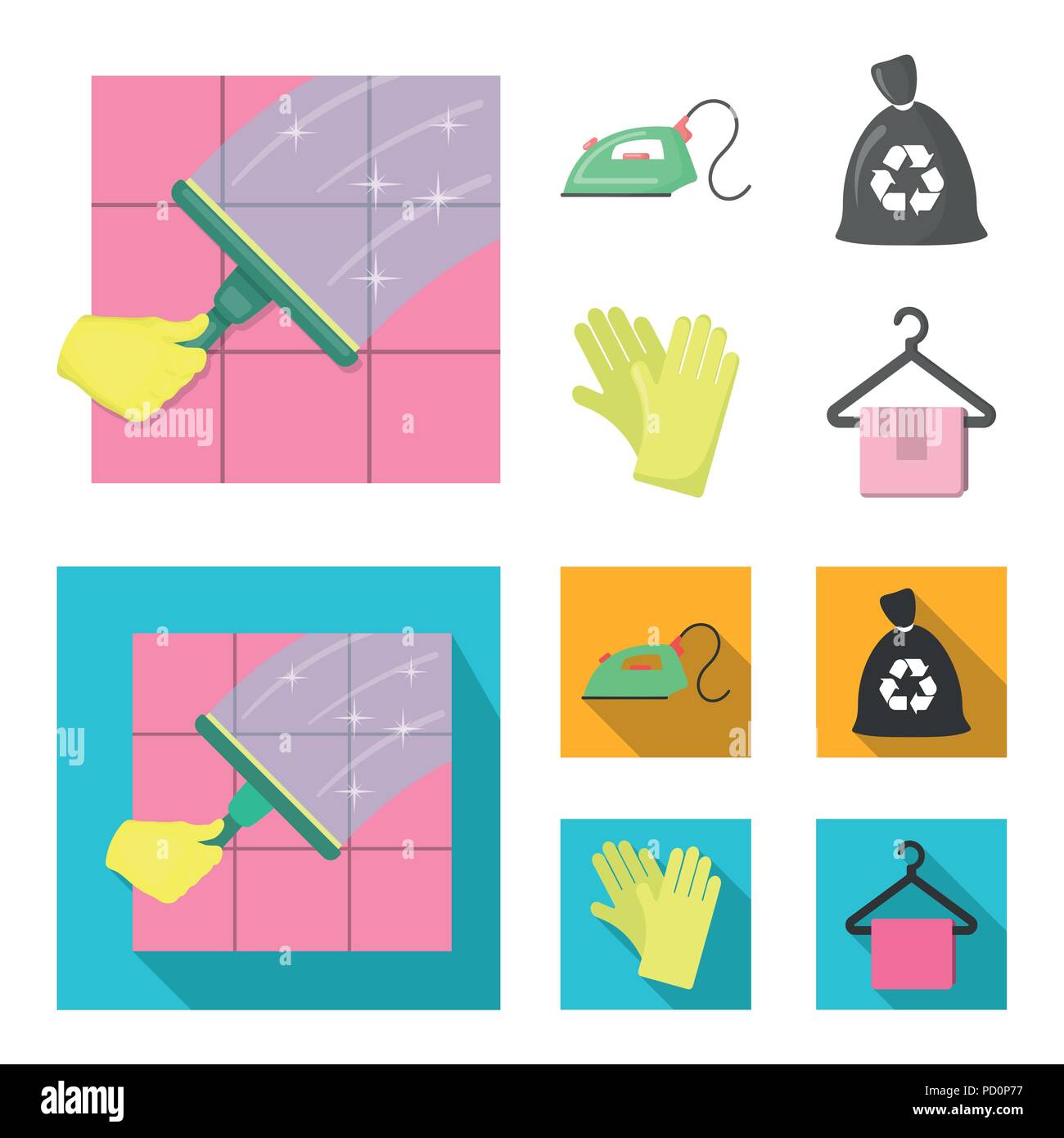 Cleaning and maid cartoon,flat icons in set collection for design ...