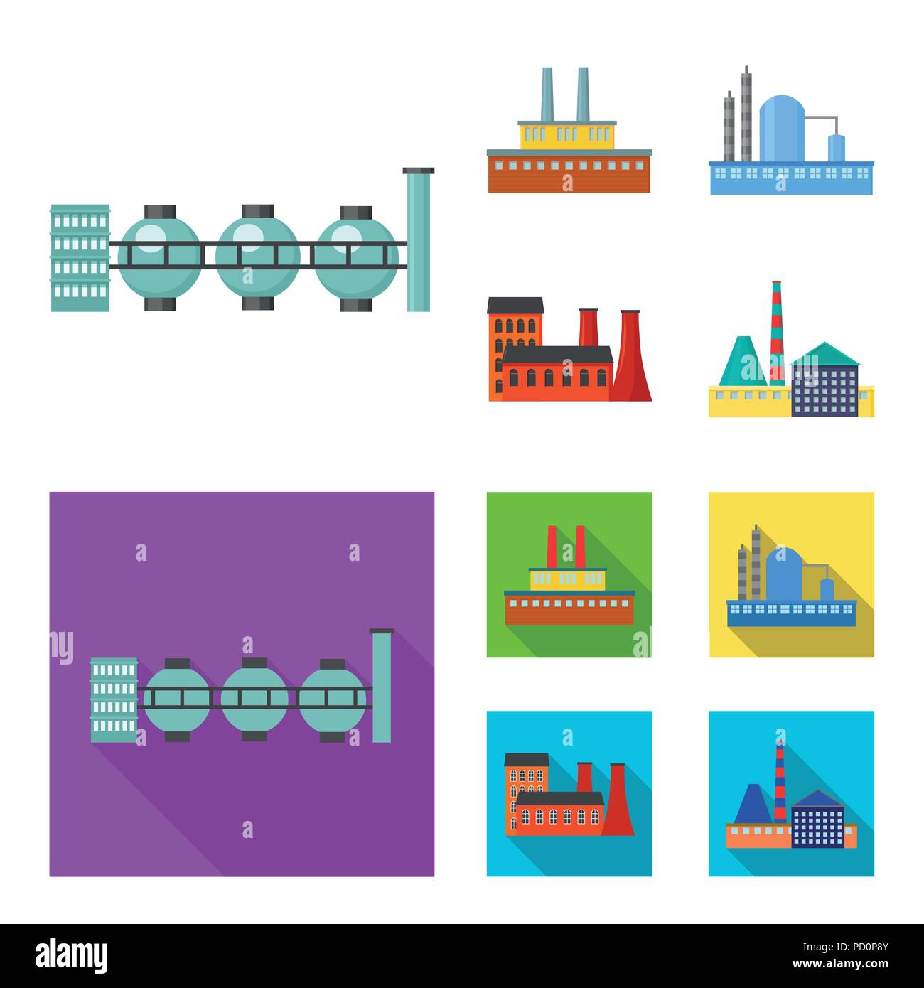 Industry, production.Factory set collection icons in cartoon,flat style ...