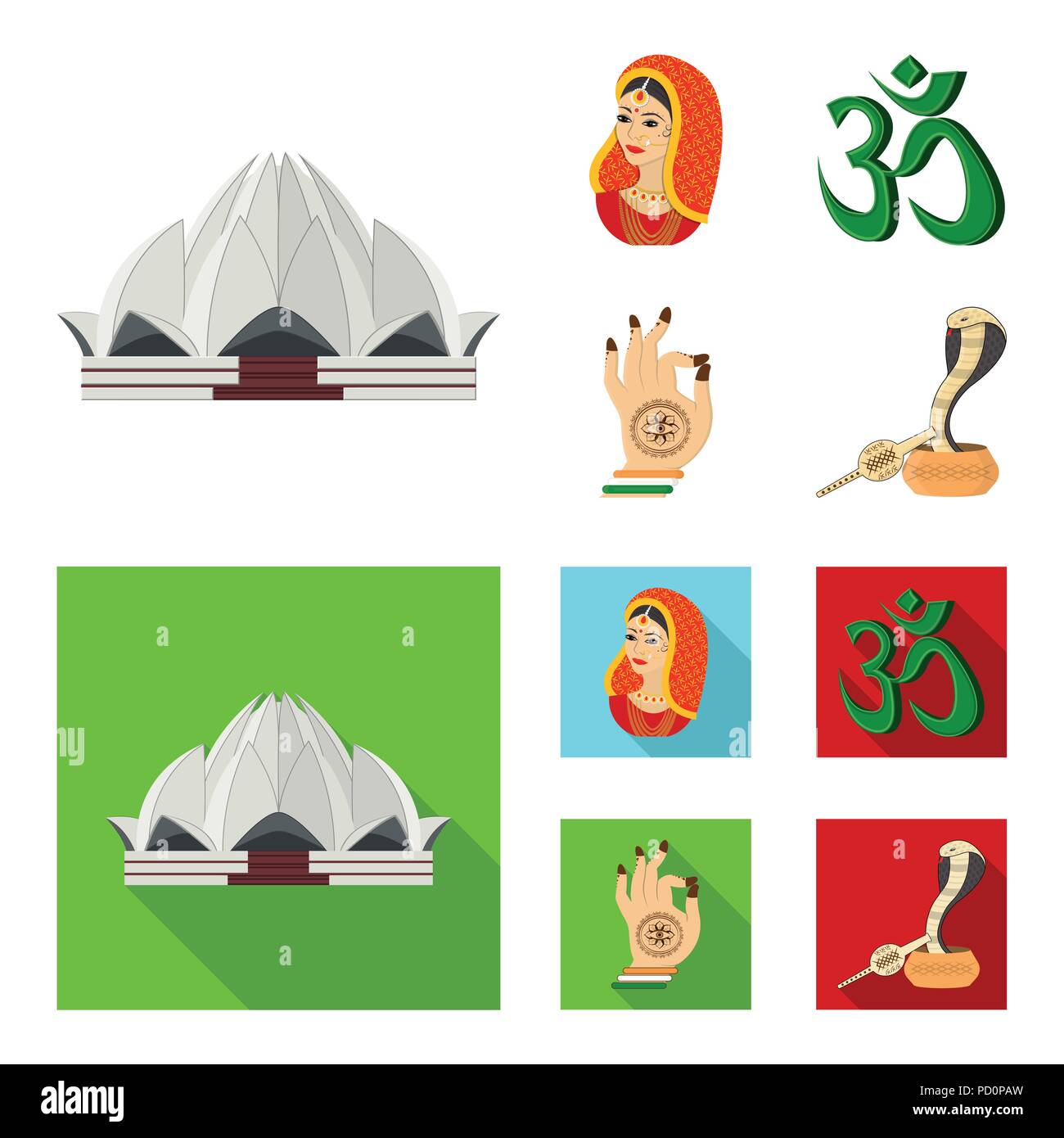 Country India cartoon,flat icons in set collection for design.India and ...