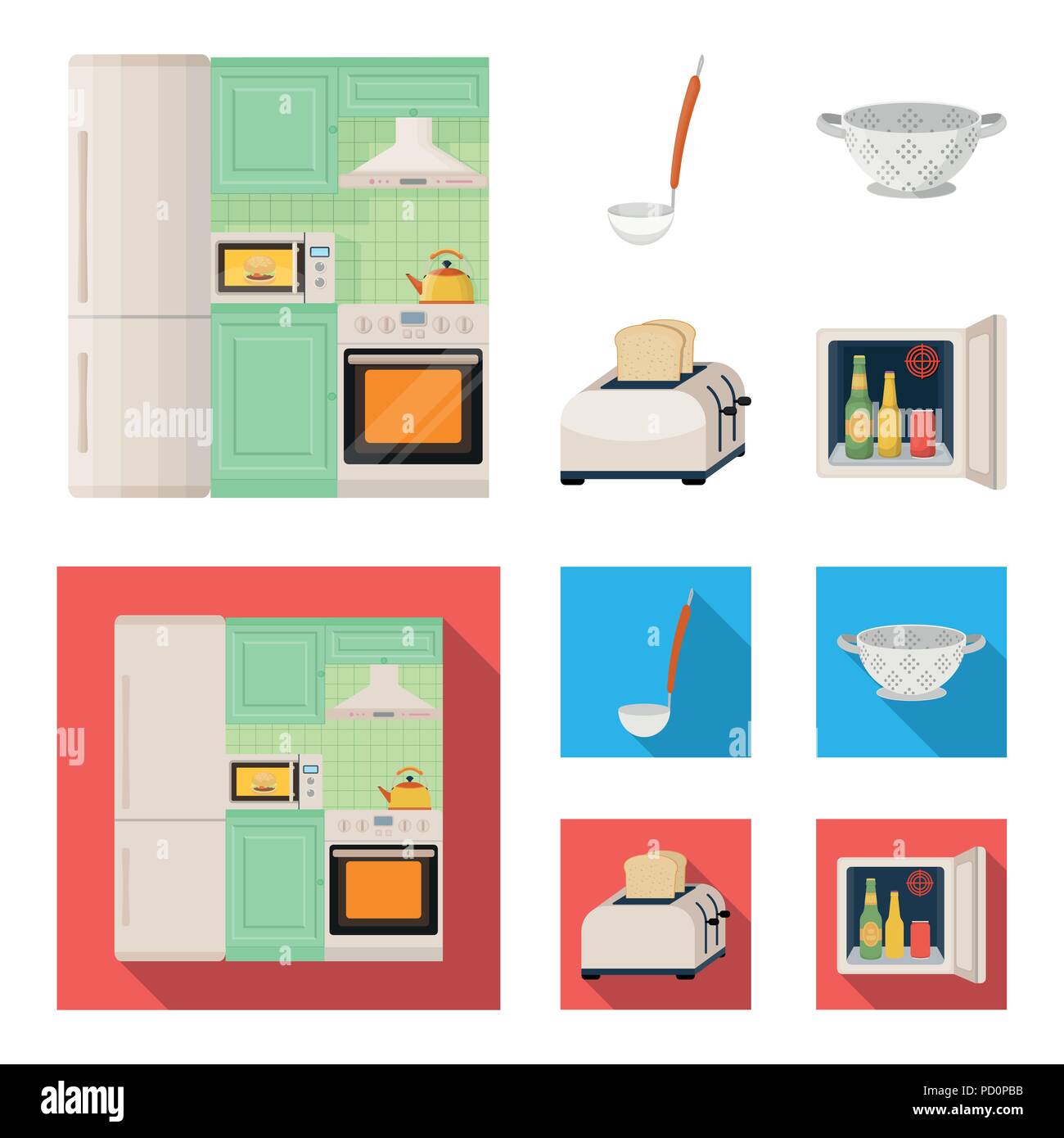 Kitchen equipment cartoon,flat icons in set collection for design ...