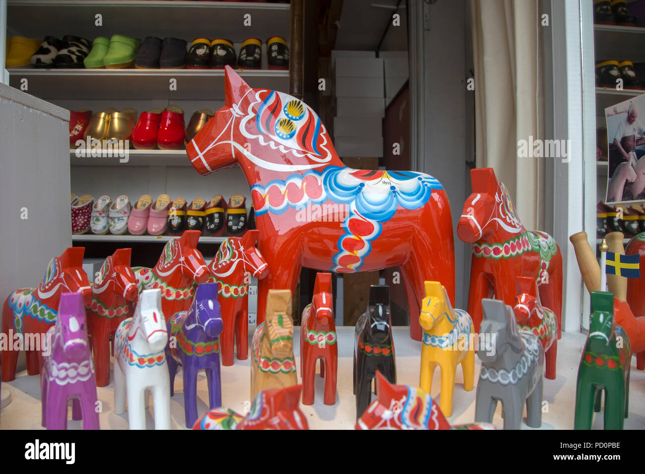 Horse at Toy Shop; Lilla Torg Square; Malmo; Sweden Stock Photo - Alamy