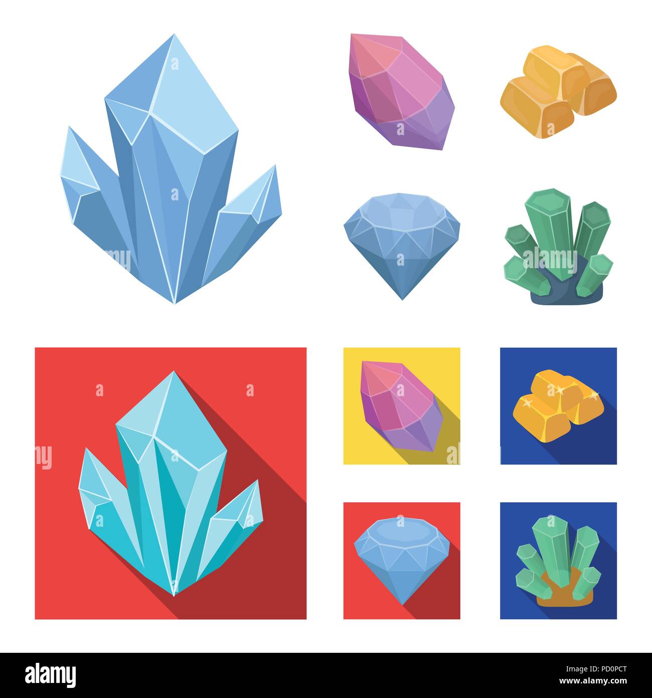 Crystals, minerals, gold bars. Precious minerals and jeweler set ...