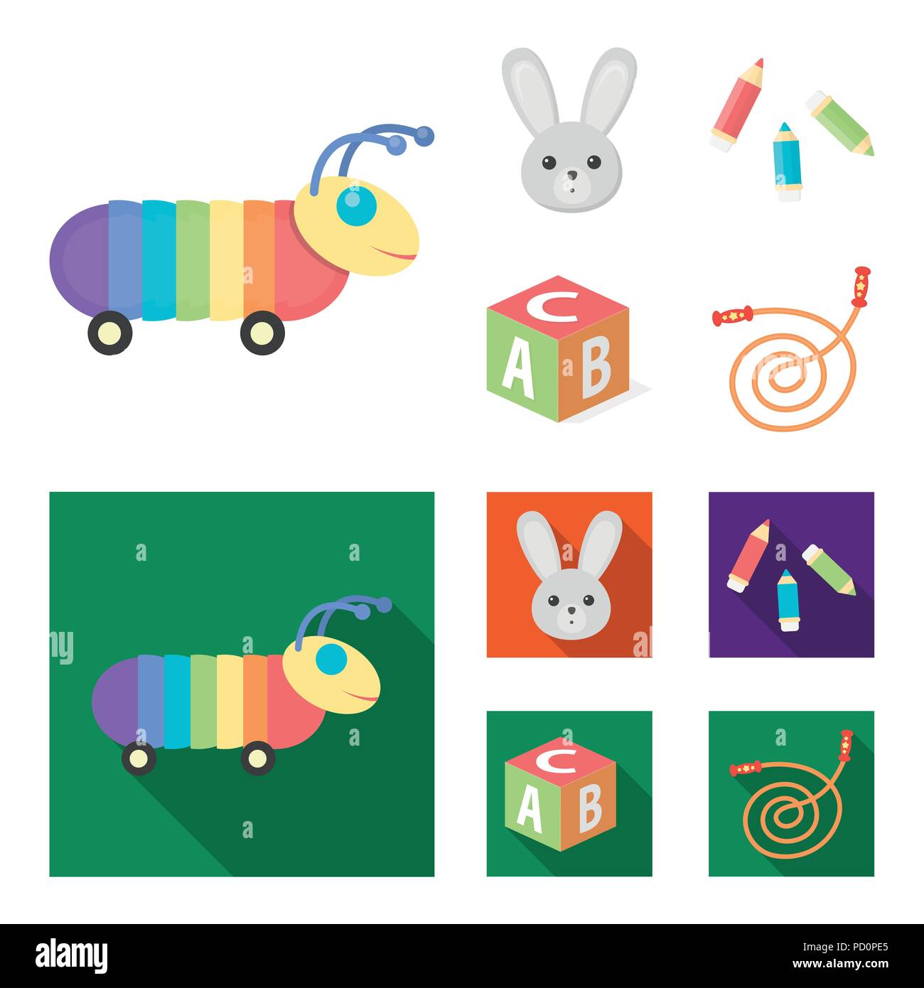 Children toy cartoon,flat icons in set collection for design. Game and ...