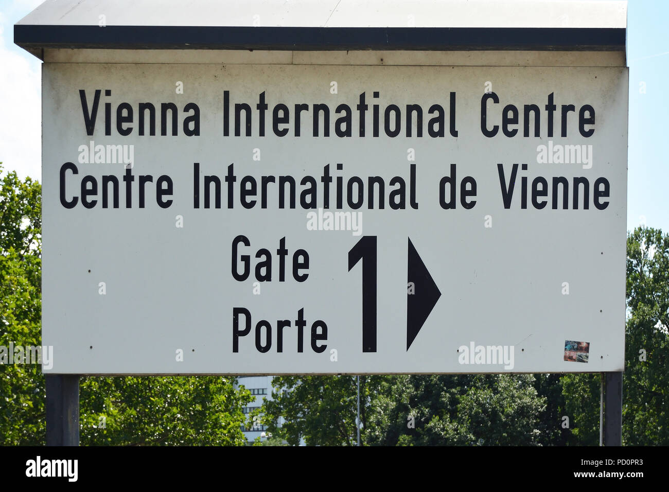 Official sign of Vienna International Centre VIC- Austria Stock Photo ...