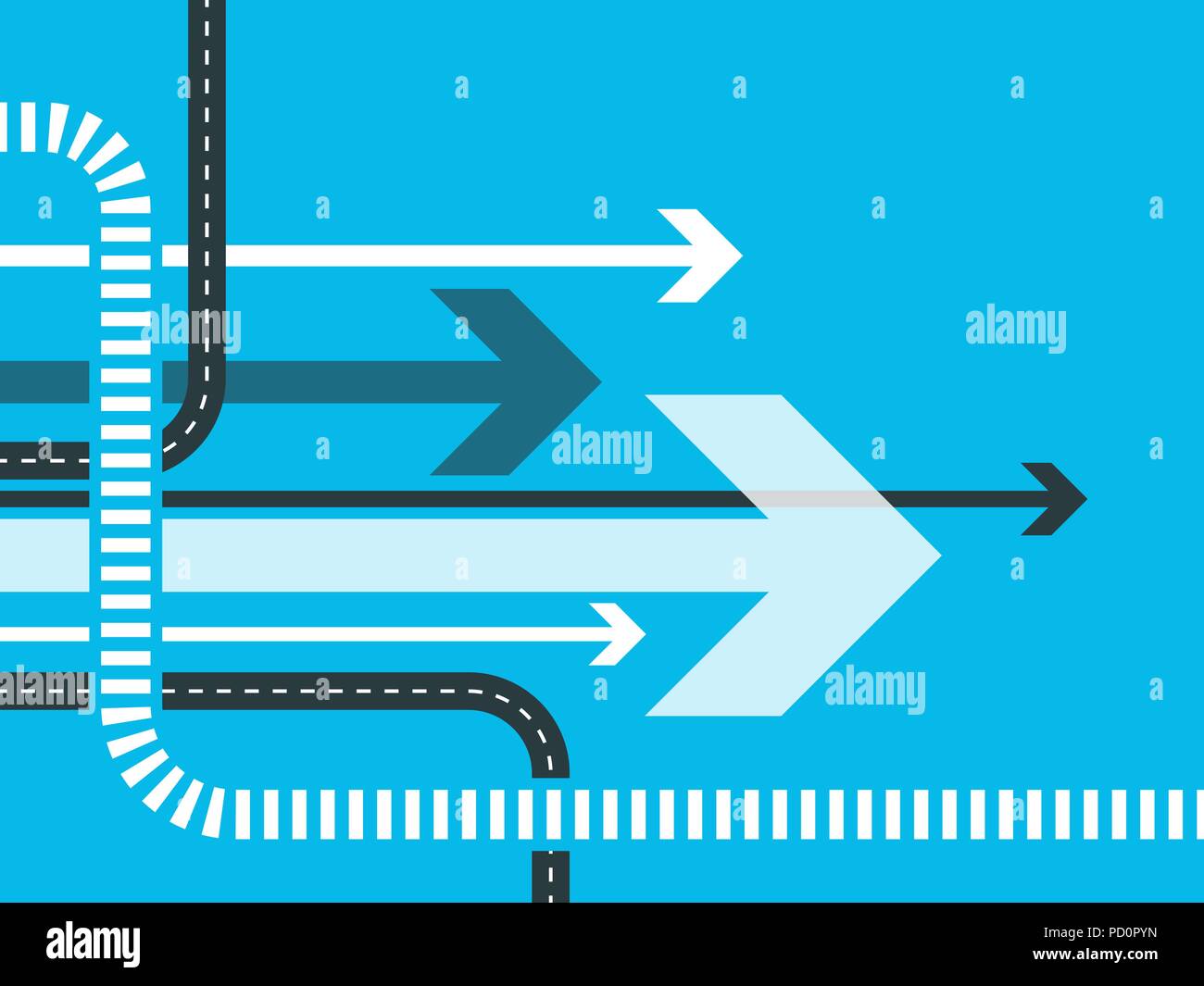 Futuristic road map background. Abstract GPS navigation banner. Winding ...