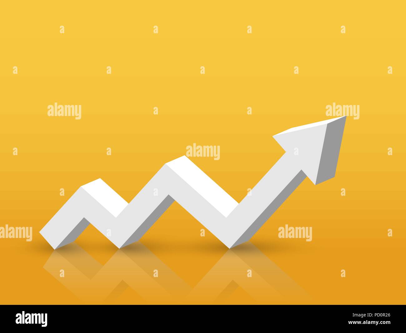 3D Arrow Growth Up Concept. Infographic Template for business ...