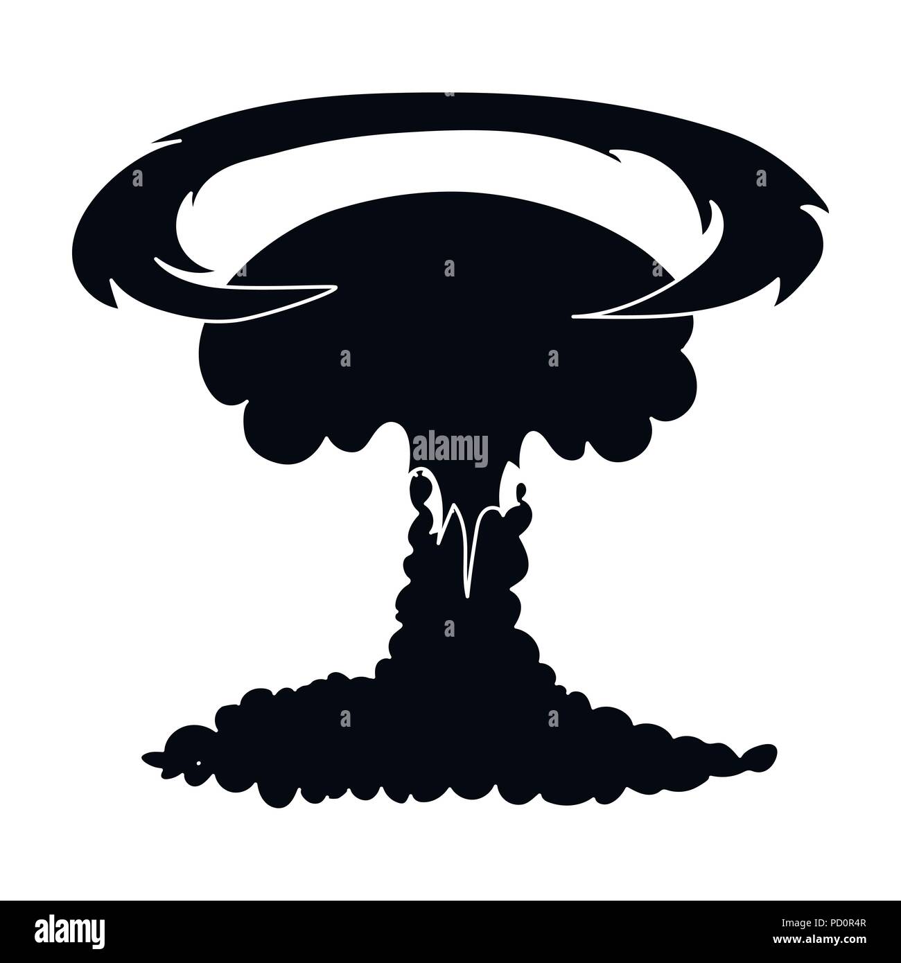 Nuclear explosion icon in black design isolated on white background ...