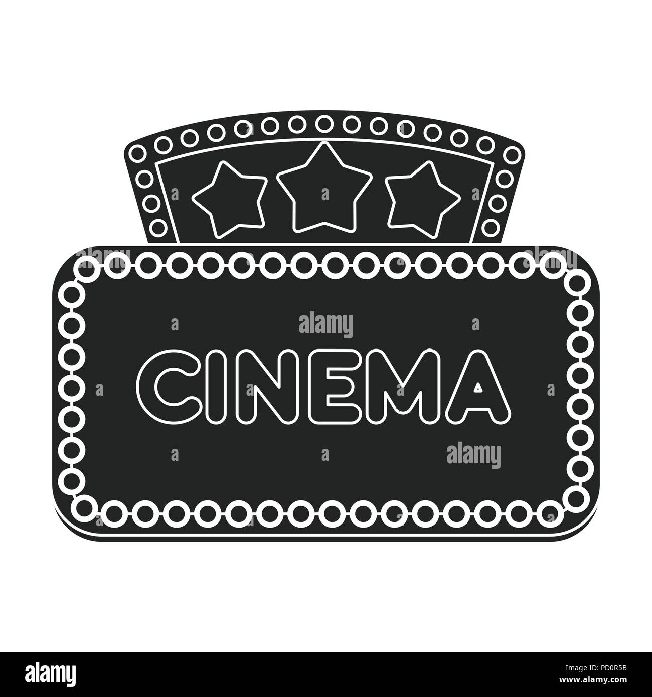 Cinema signboard icon in black style isolated on white background ...