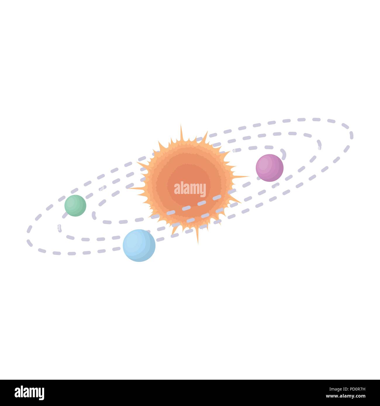 Solar system icon in cartoon style isolated on white background. Space ...