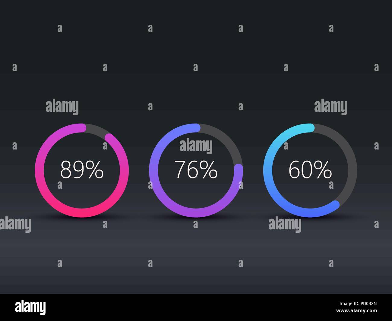 Pie charts infographic template, workflow, web design, UI elements ...