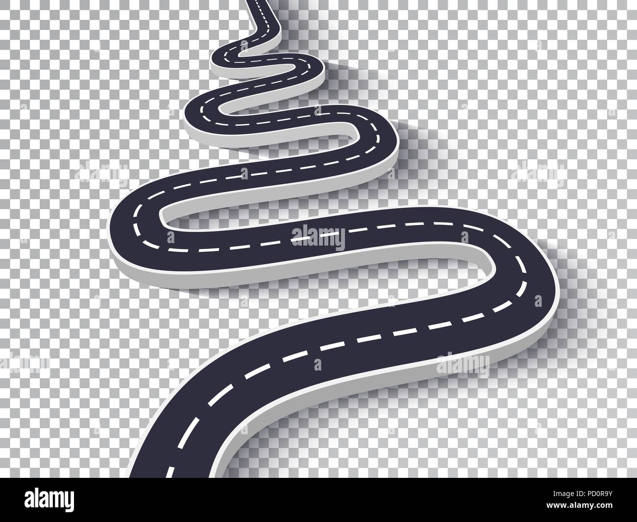 Winding Road Isolated Transparent Special Effect. Road way location ...