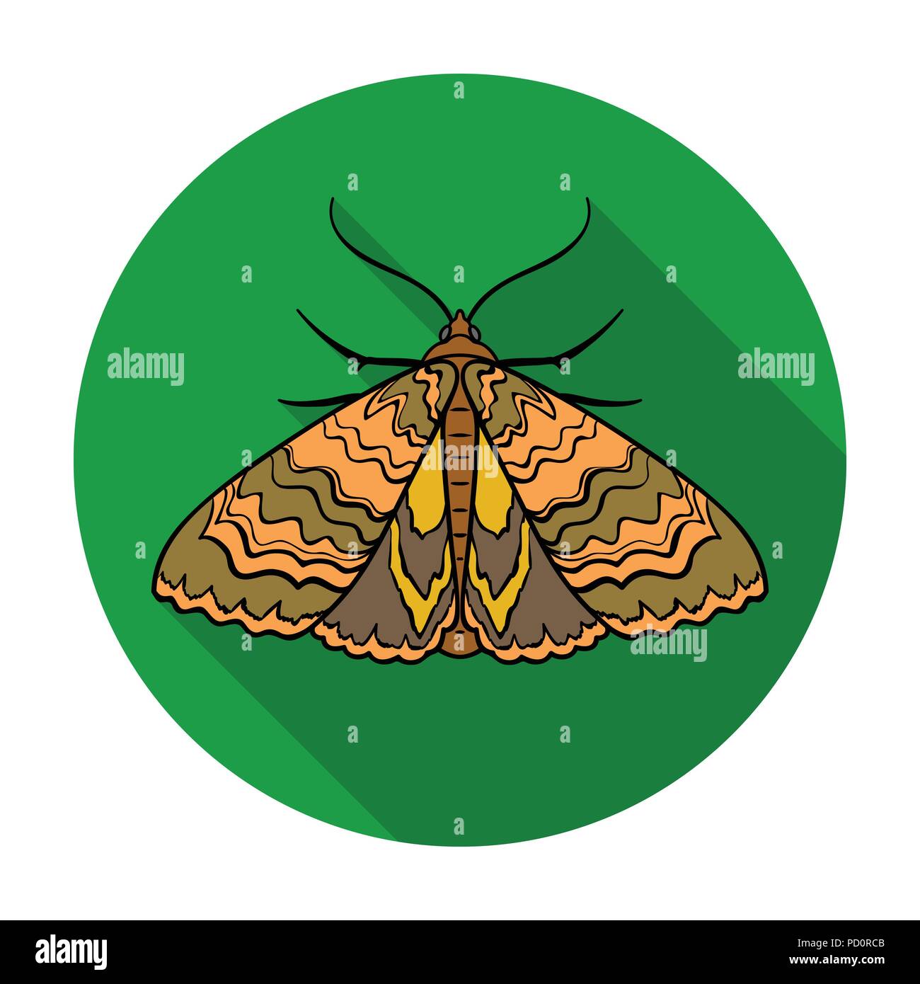 Moth icon in flat design isolated on white background. Insects symbol ...