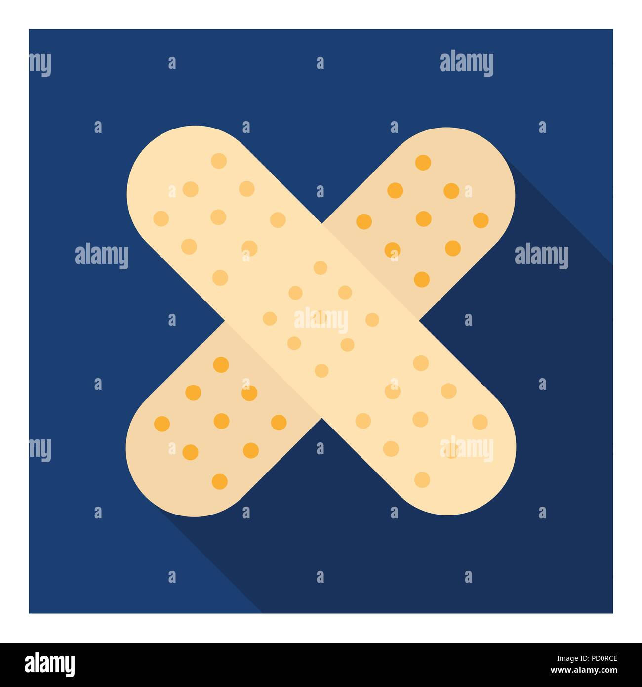 Adhesive plaster icon in flat style isolated on white background ...