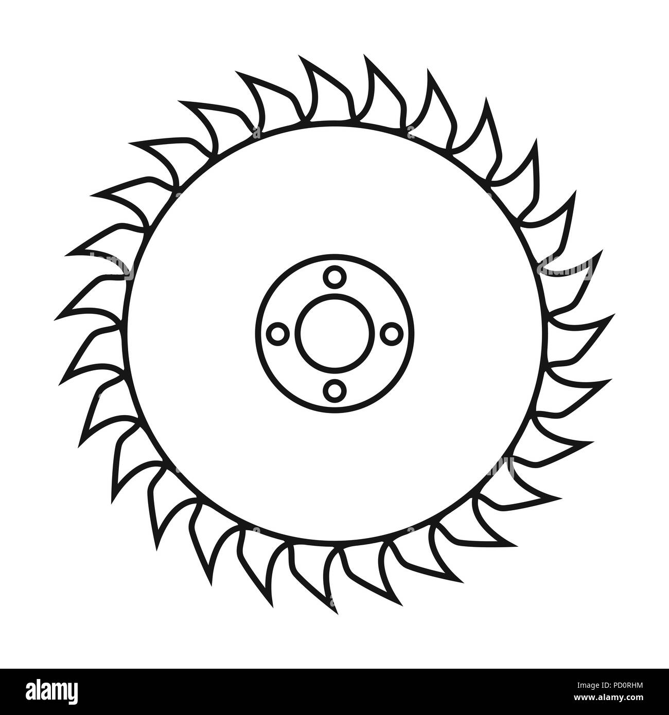 Saw disc icon in style isolated on white background. Sawmill and timber ...