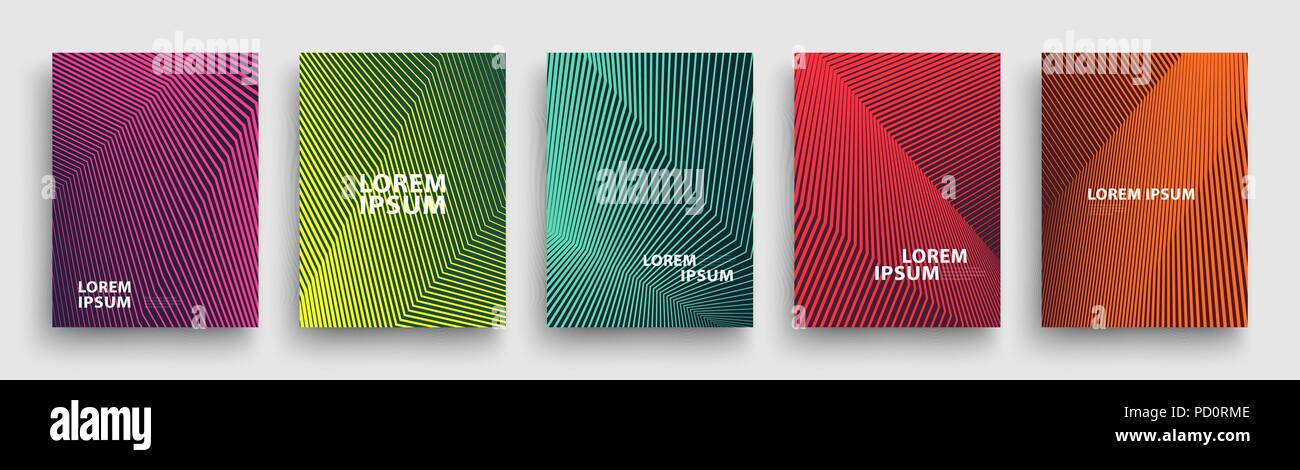 Simple Modern Covers Template Design. Set of Minimal Geometric Halftone ...