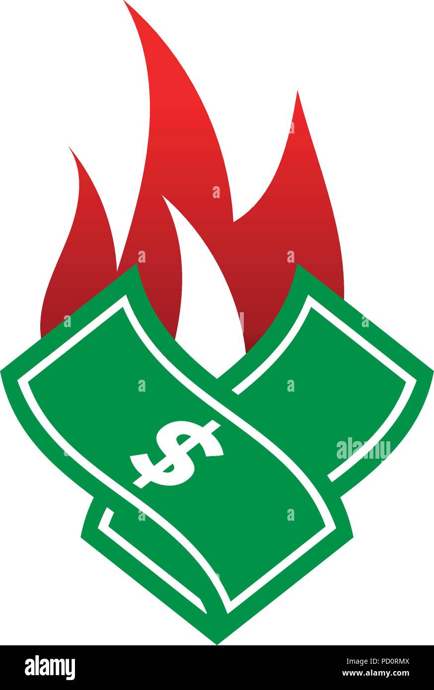 Burned money Stock Vector Images - Alamy