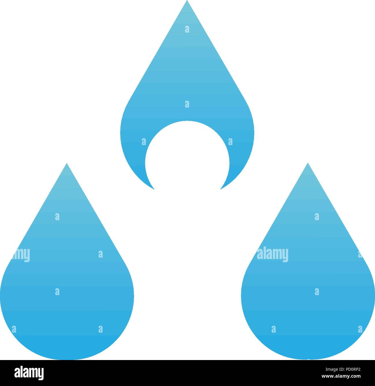 Clean and simple water drop with human in negative space Stock Vector ...