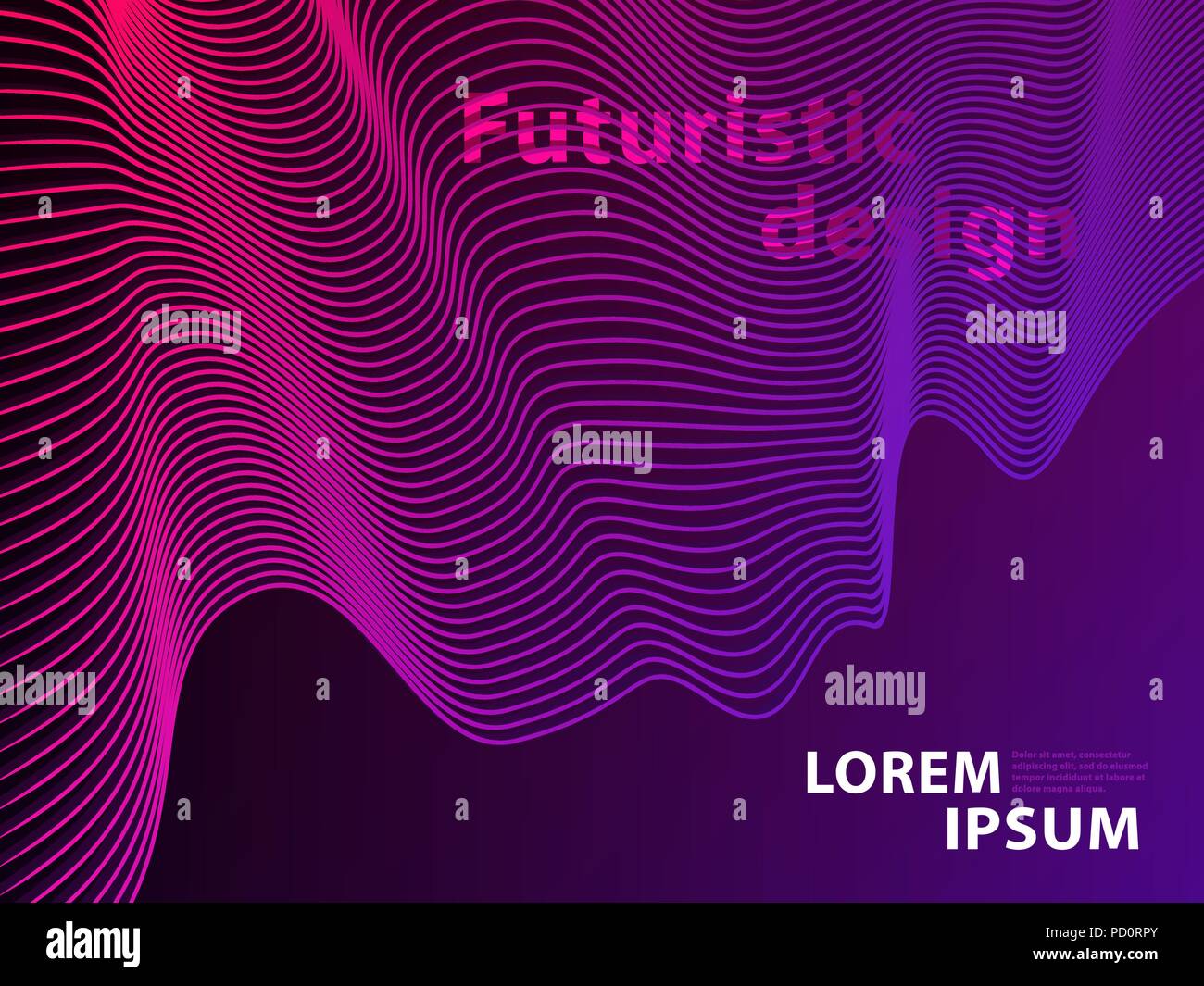 Futuristic Template Design Background. Modern Abstract 3D Line ...