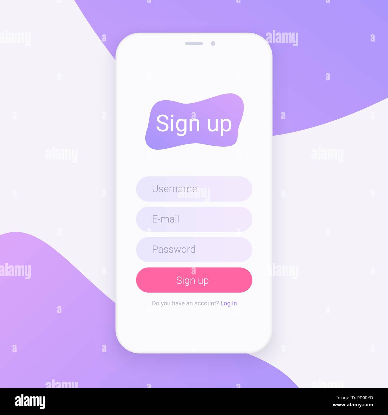 Sign Up Screen. Clean Mobile UI Design Concept. Application with ... Sign Up Screen. Clean Mobile UI Design Concept. Application with ...