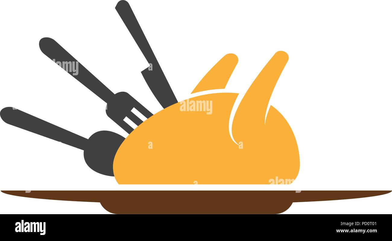Illustration of chicken meat food logo template Stock Vector Image ...