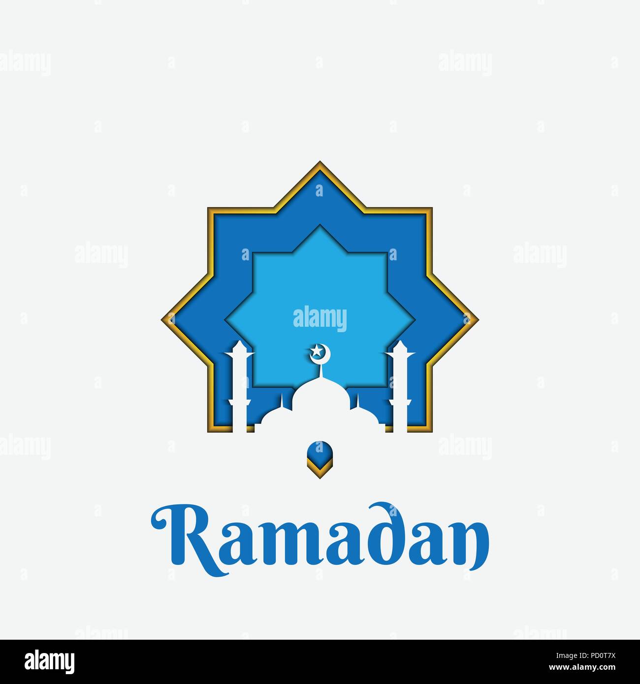 Illustration of mosque ramadan theme paper cut art Stock Vector Image ...