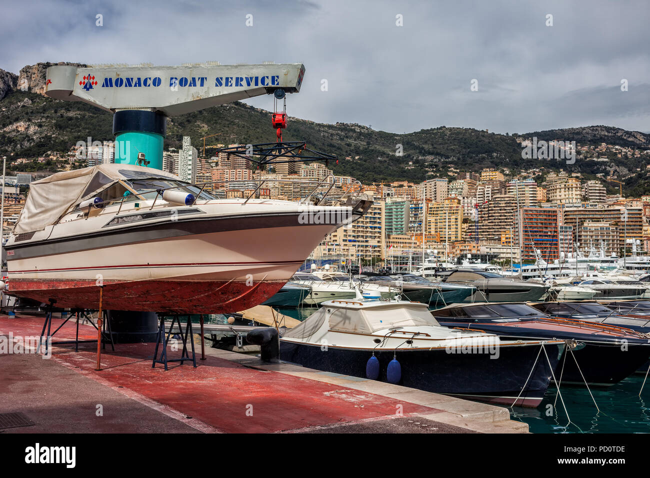 Monaco Boat Service at port quay Stock Photo - Alamy